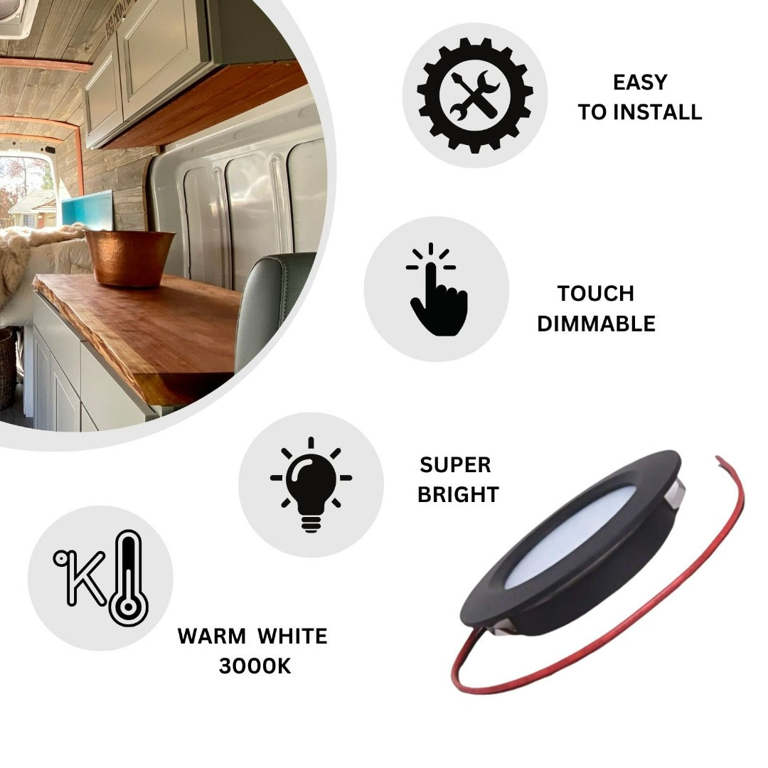 4 x LED 12V Spot Lights Touch Switch Dimmable Downlights – Marvix