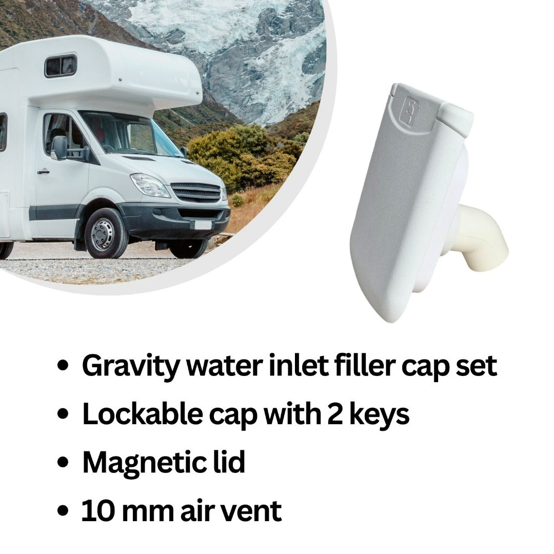 Fresh Water Tank Locking Inlet Filler Cap with White Lid – Marvix