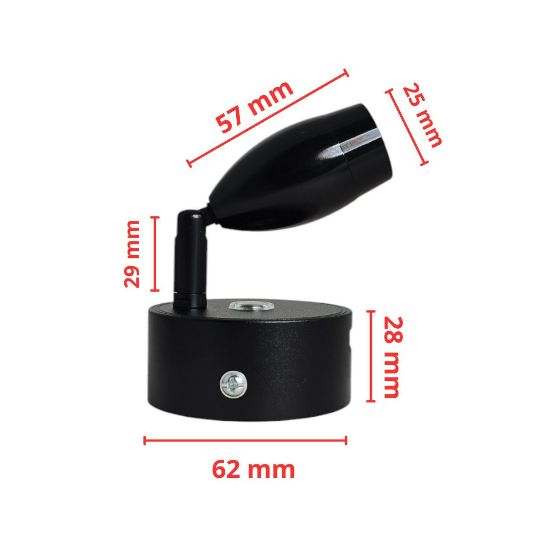 12V 24V LED Reading Light Touch Dimmable Spotlight USB 3W Black – Marvix