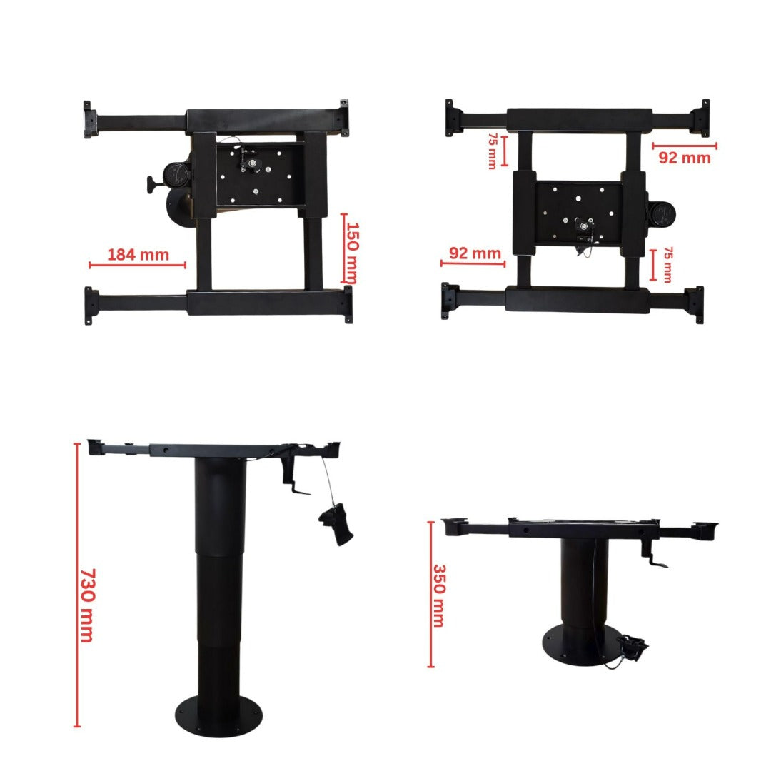 Adjustable Pneumatic Pedestal Table Leg 350 - 750mm Black – Marvix