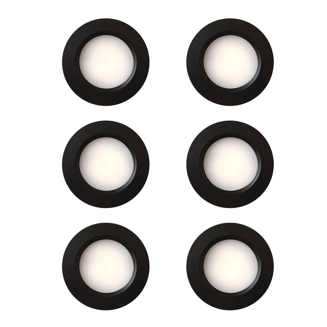 6 x LED 12V 24V Spot Lights Dimmable Black Recessed Downlights Warm Wh ...