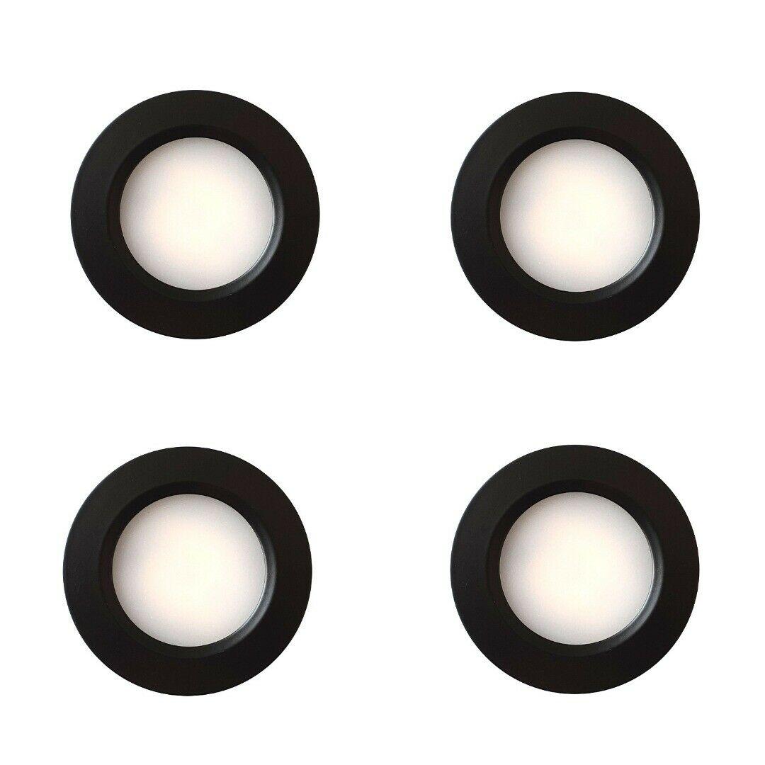 4 x LED 12V 24V Spot Lights Dimmable Caravan Boat Black Recessed Downl ...