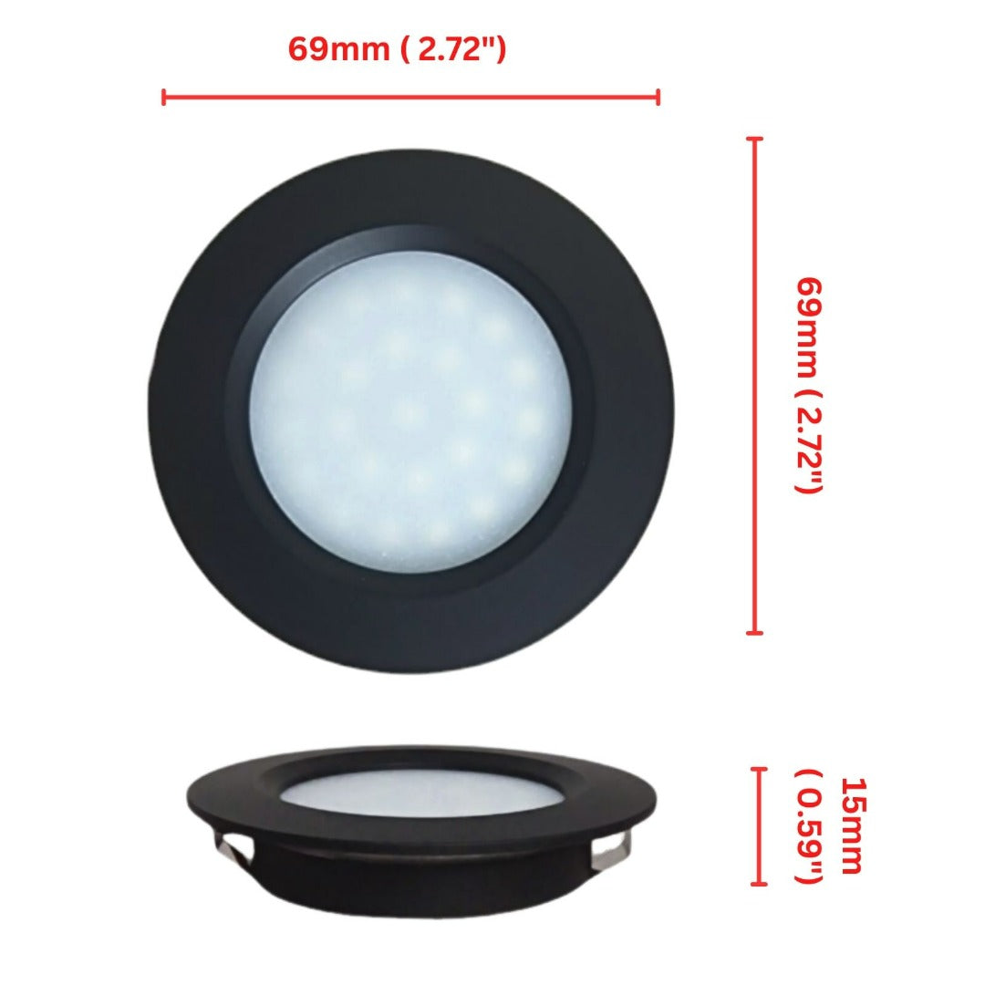 LED 12V Spot Light Touch Switch Dimmable Caravan Motorhome Boat Black ...