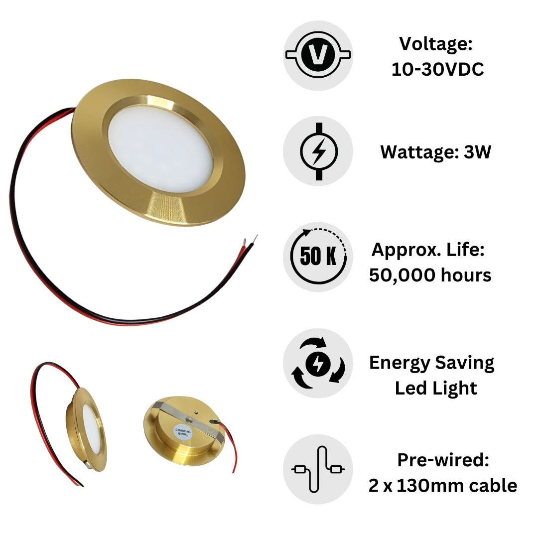 LED 12V Spot Light Touch Switch Dimmable Gold Downlight – Marvix