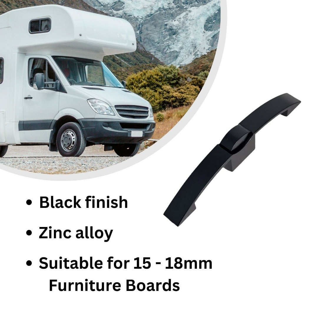 Cabinet Push Button Latch Lock Handle 128mm Catch Door Knob Black – Marvix