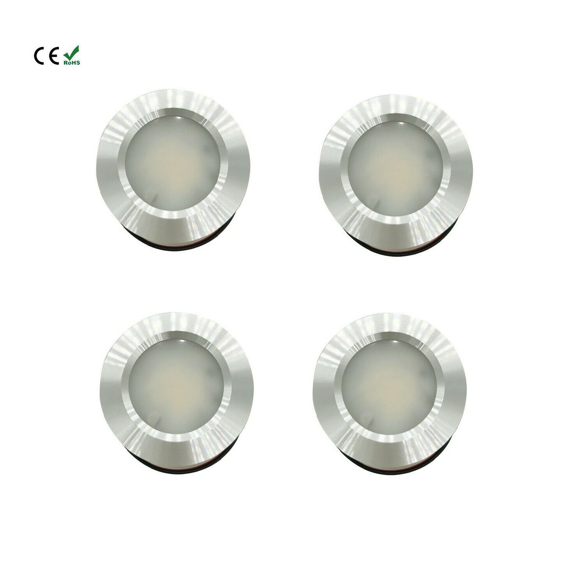 4 x LED 12V 24V Spot Lights Caravan Boat Chrome Recessed Downlights ...